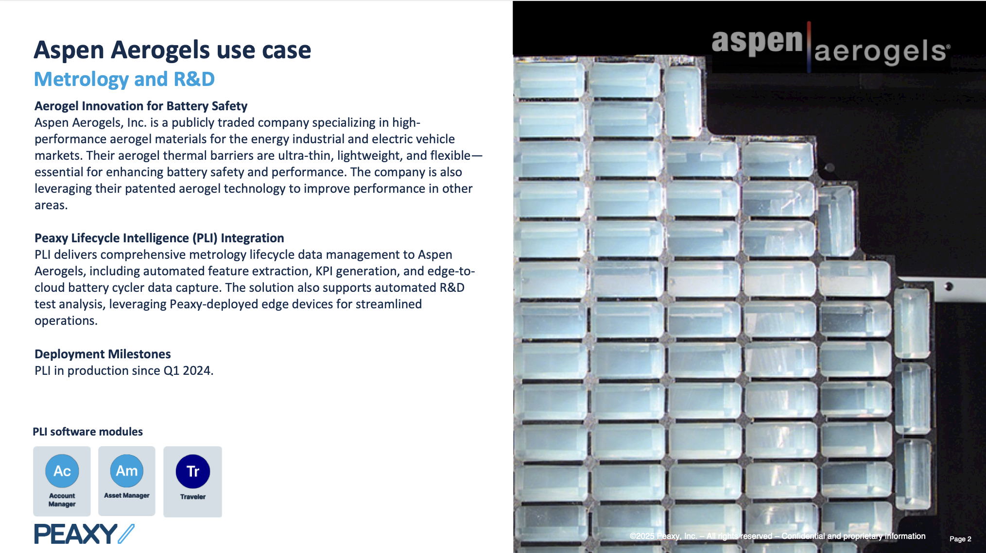 Aspen Aerogels Use Case • Peaxy